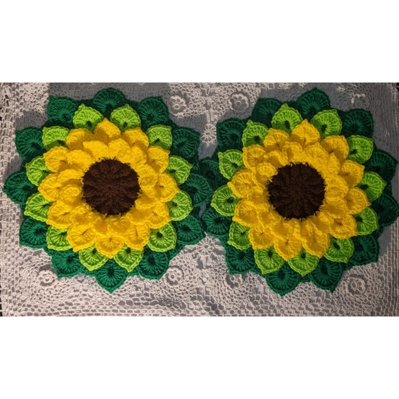 handcrafted | Accents | Giant Sunflower Crochet Handcrafted | Poshmark